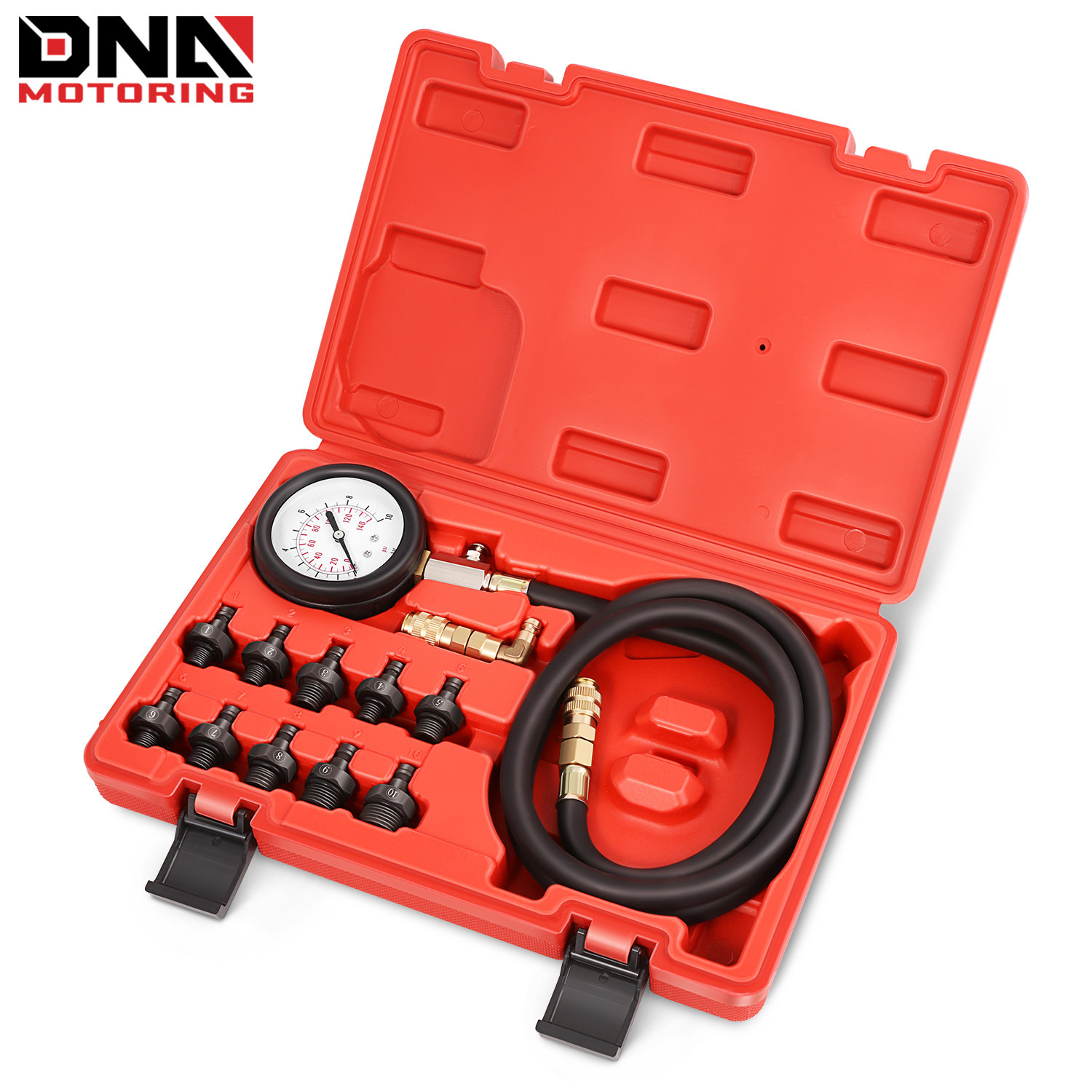 DNA Motoring [13Pcs] Oil Engine Compression Gauge Meter Tester Kit Car ...